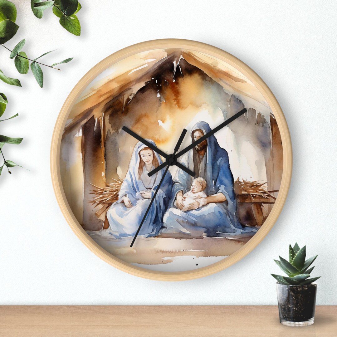 Nativity Scene Wall Clock Jesus Christmas Manger Scene - Etsy