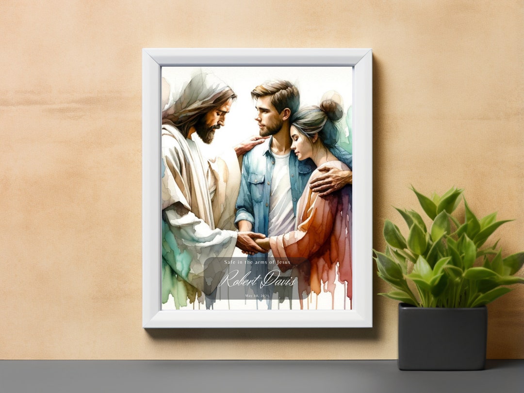 Personalized Memorial Jesus With Couple, Custom Printable Gift ...