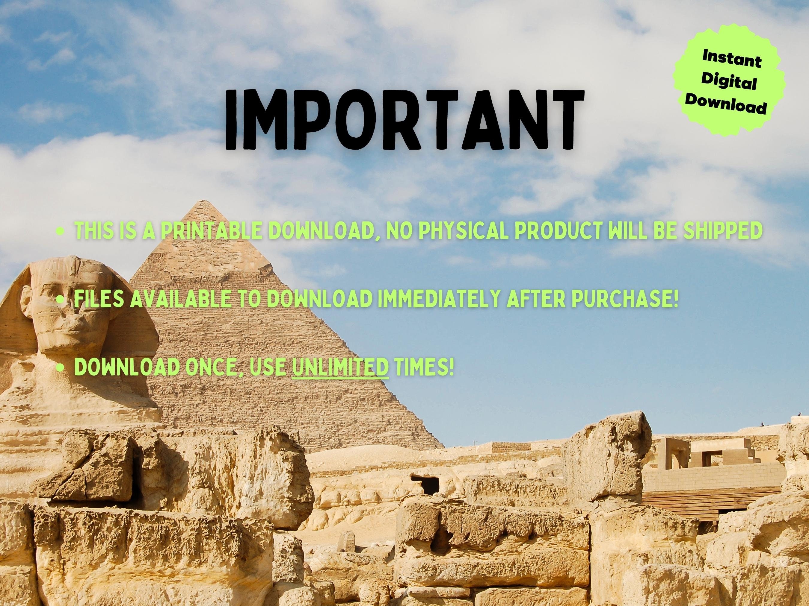 Egypt Papyrus Digital Paper Set of 20 Ancient Hieroglyphics and Tomb ...