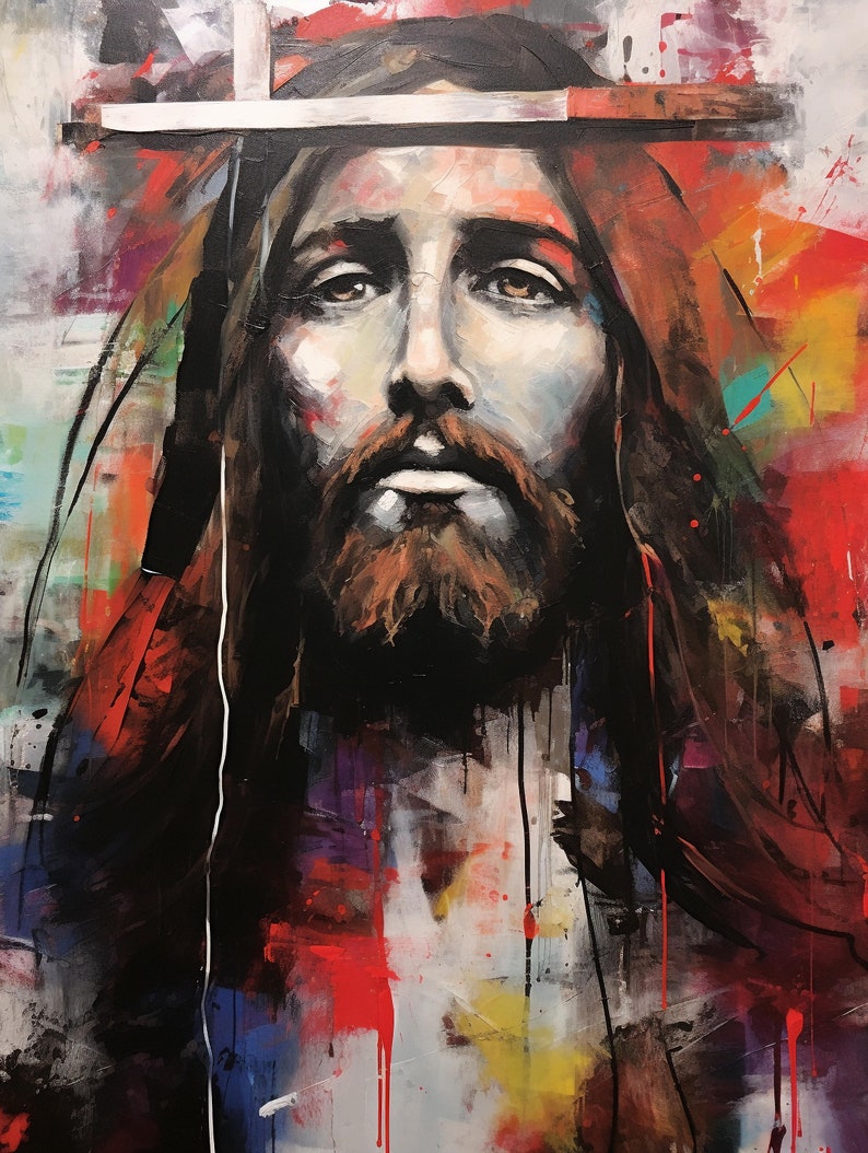 Jesus Abstract Portrait Jesus Christ Digital Download Jesus - Etsy