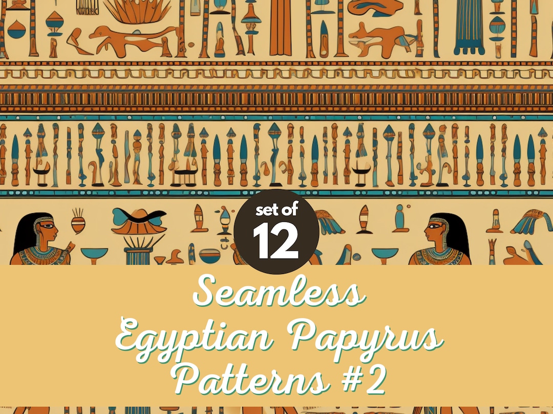 Seamless Egyptian Patterns Digital Paper Set of 12 (number #2) Egyptian ...