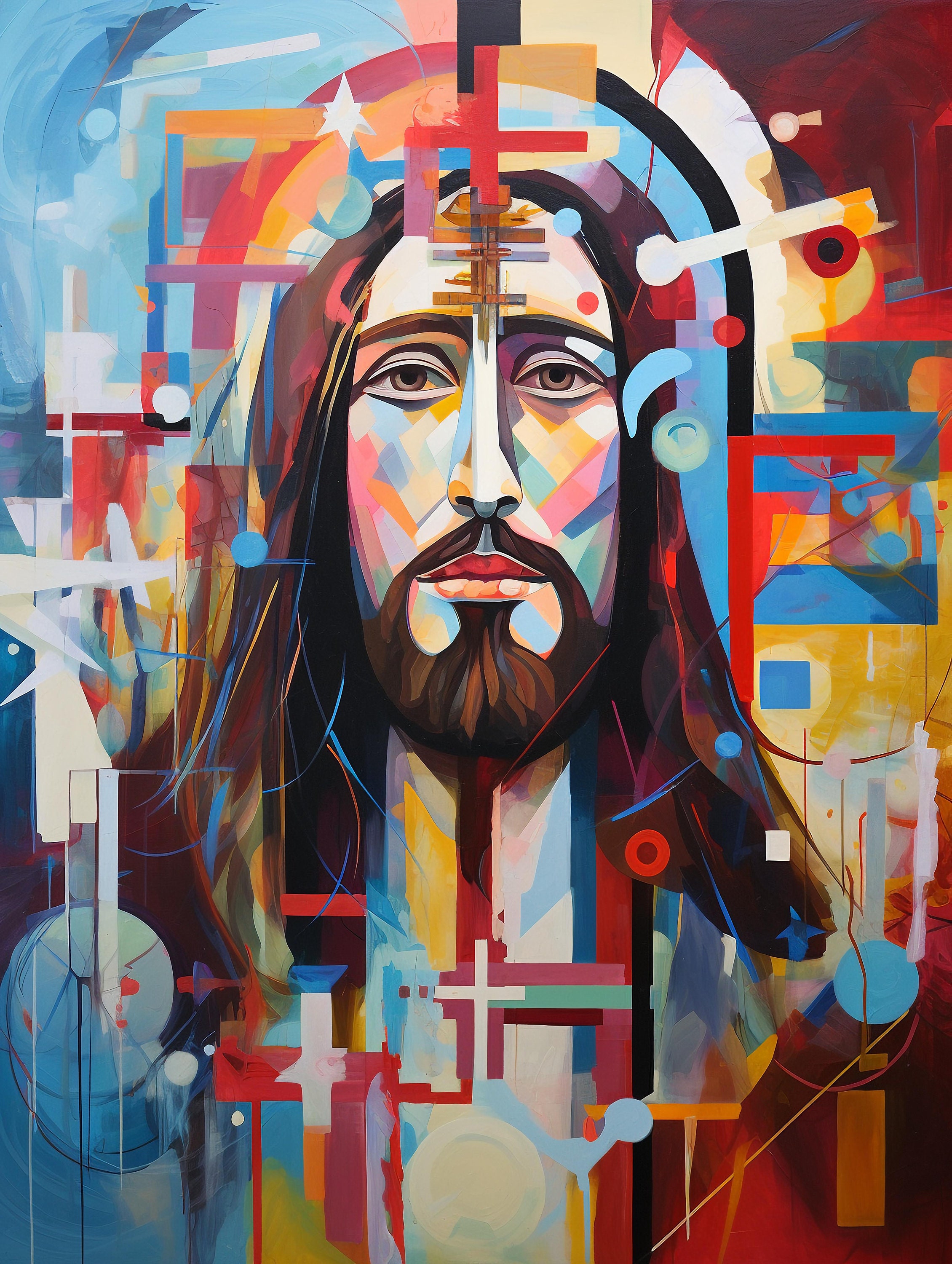 Jesus Abstract Portrait Jesus Christ Digital Download Jesus - Etsy
