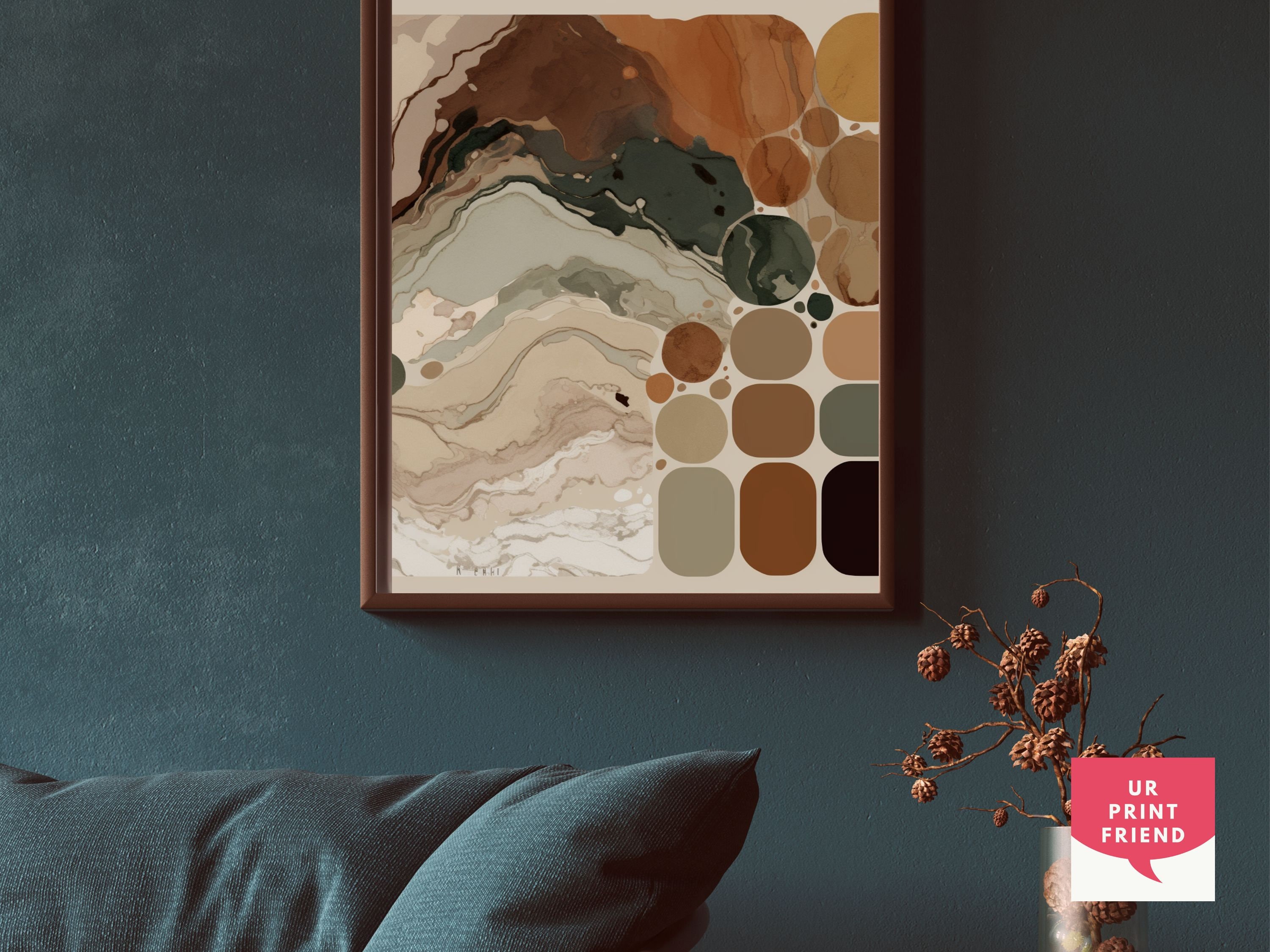 Earth Tone Abstract Art, Set of 2 Printable Geometric Images ...