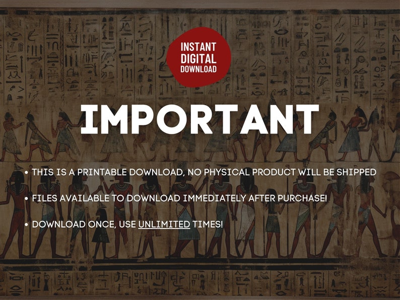 Ancient Egypt Wall Art, 20 Papyrus Digital Paper Set Bundle ...