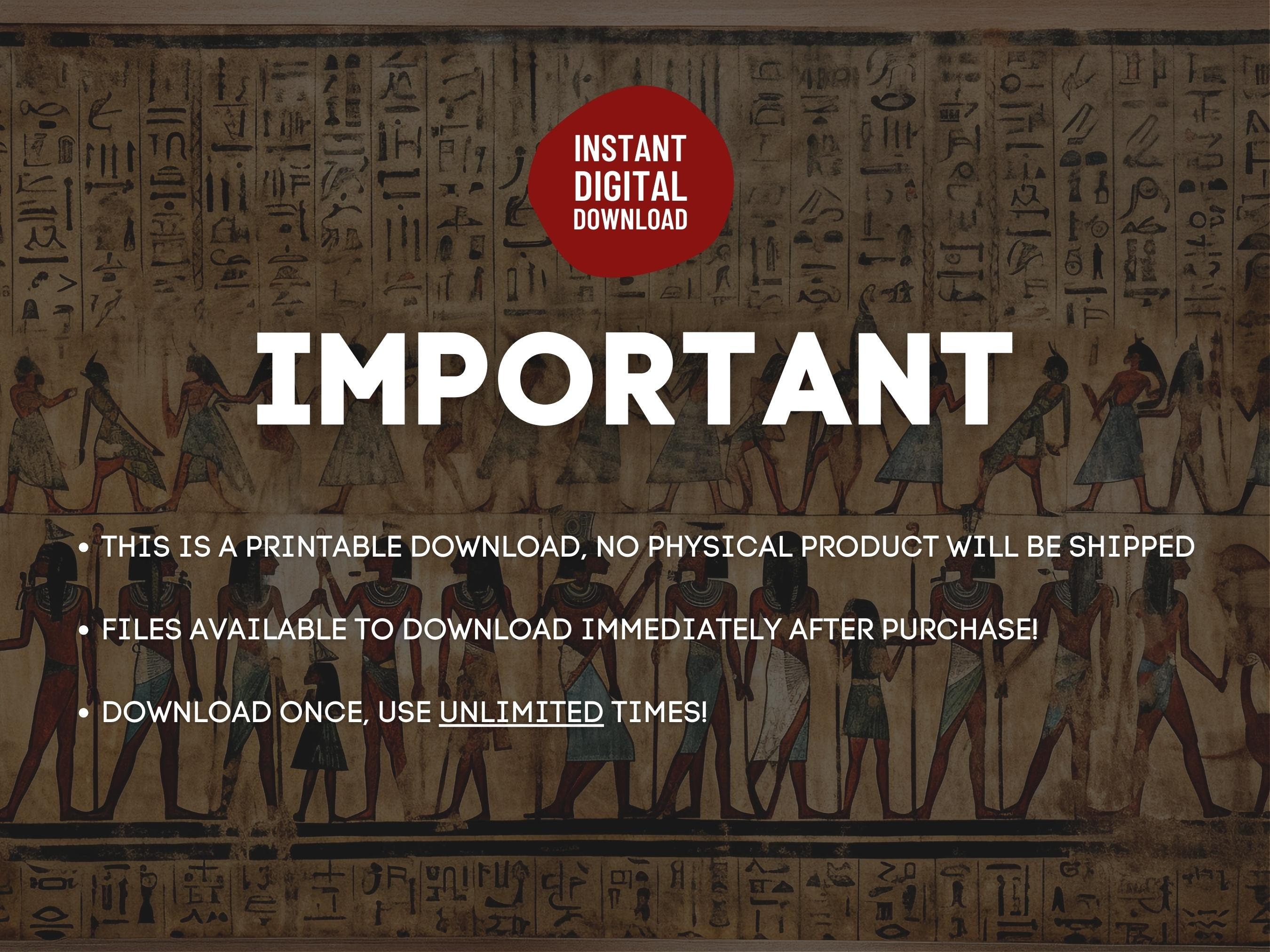 Ancient Egypt Wall Art, 20 Papyrus Digital Paper Set Bundle ...