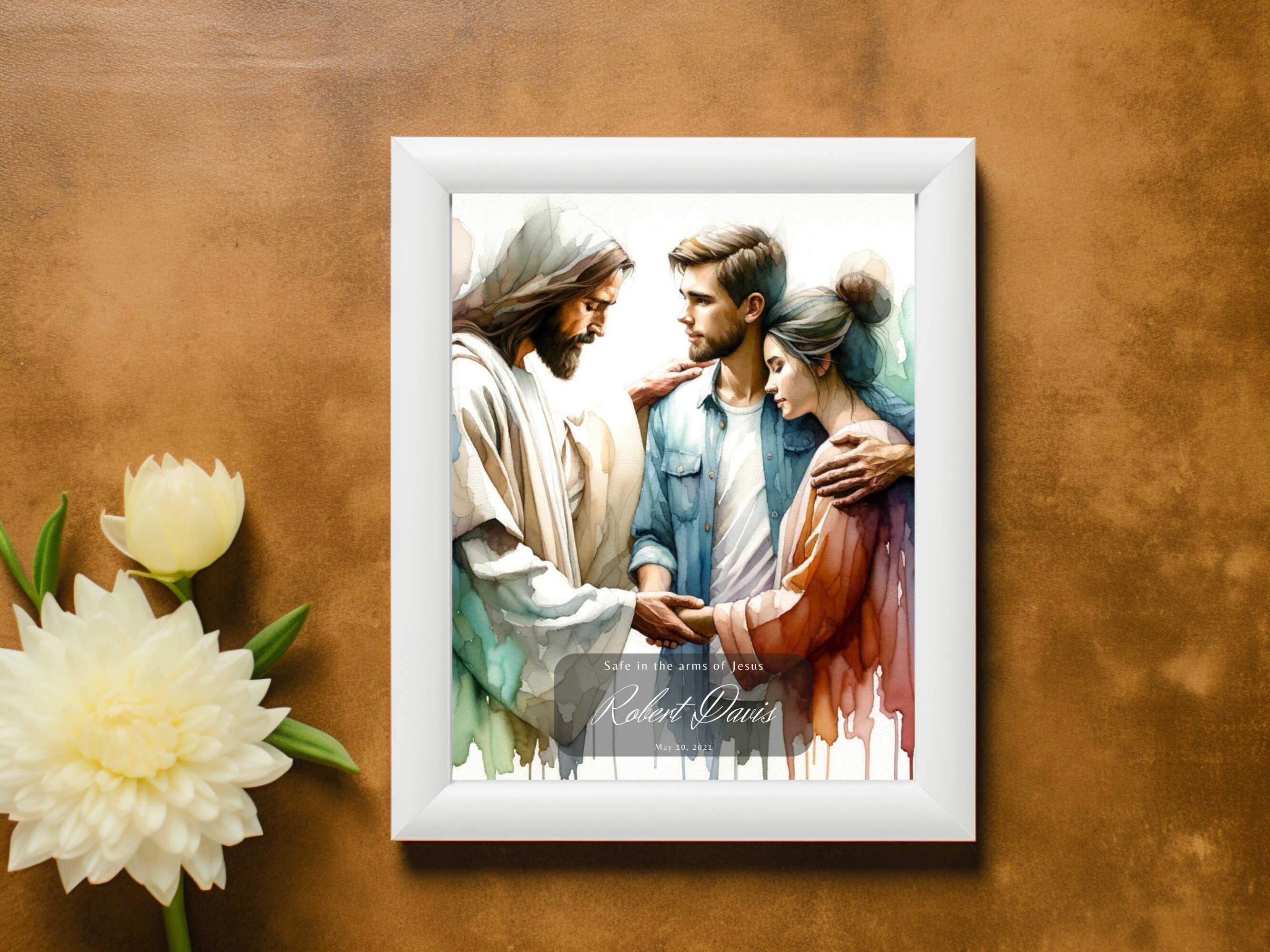 Personalized Memorial Jesus With Couple Custom Printable - Etsy