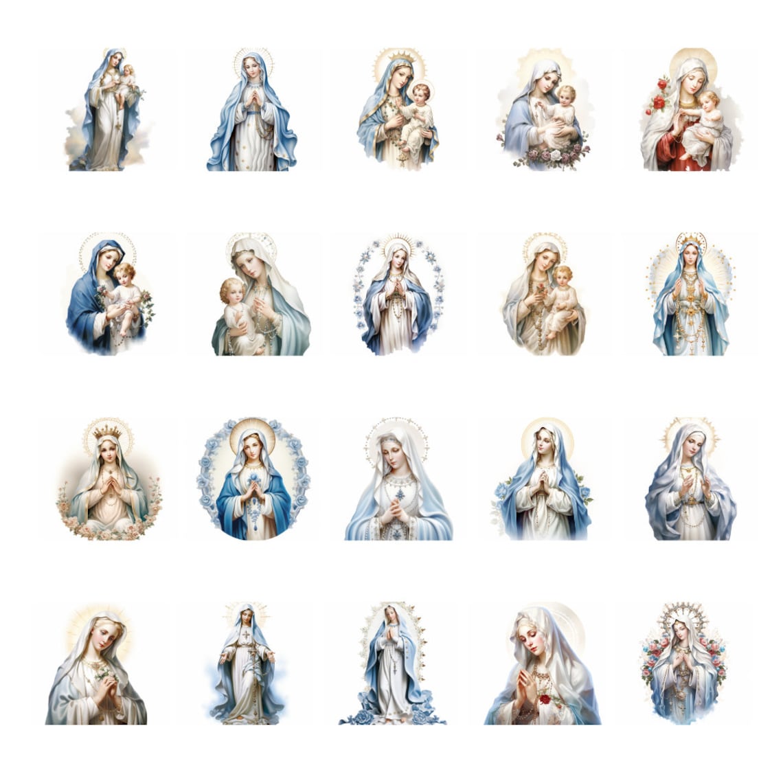 Our Lady of the Rosary, 20 Bundle Set PNG Transparent Background ...