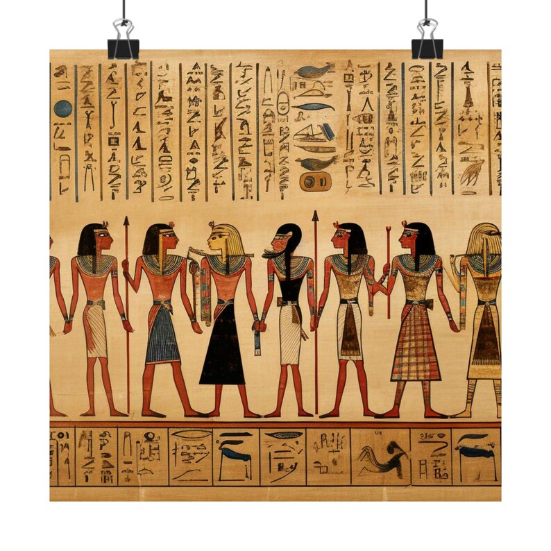 Egyptian Papyrus Theme Matte Horizontal Poster Egyptian Papyrus ...