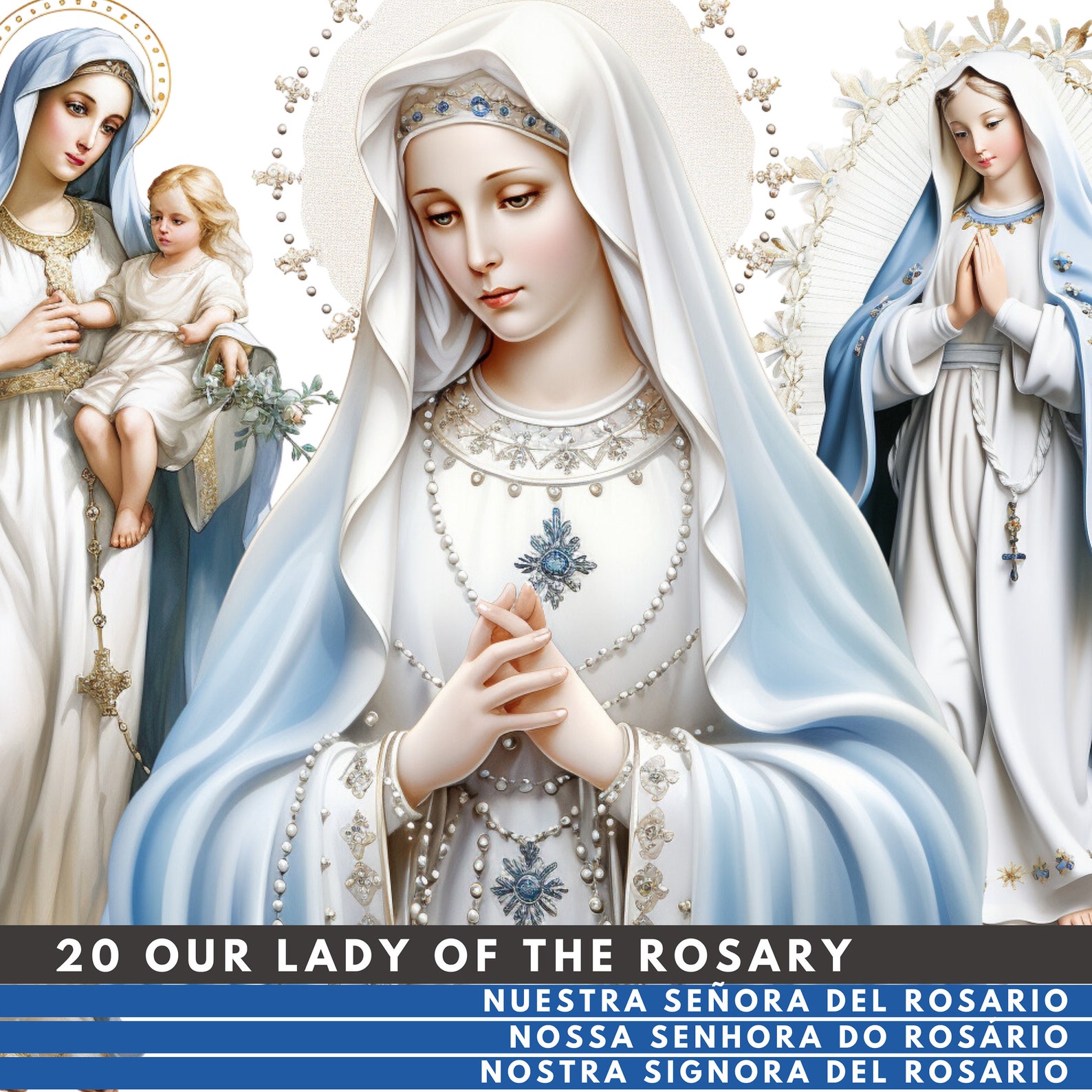 Our Lady of the Rosary, 20 Bundle Set PNG Transparent Background ...
