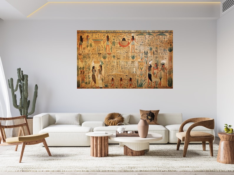 Egypt Papyrus Digital Paper Set of 20 Ancient Hieroglyphics and Tomb ...