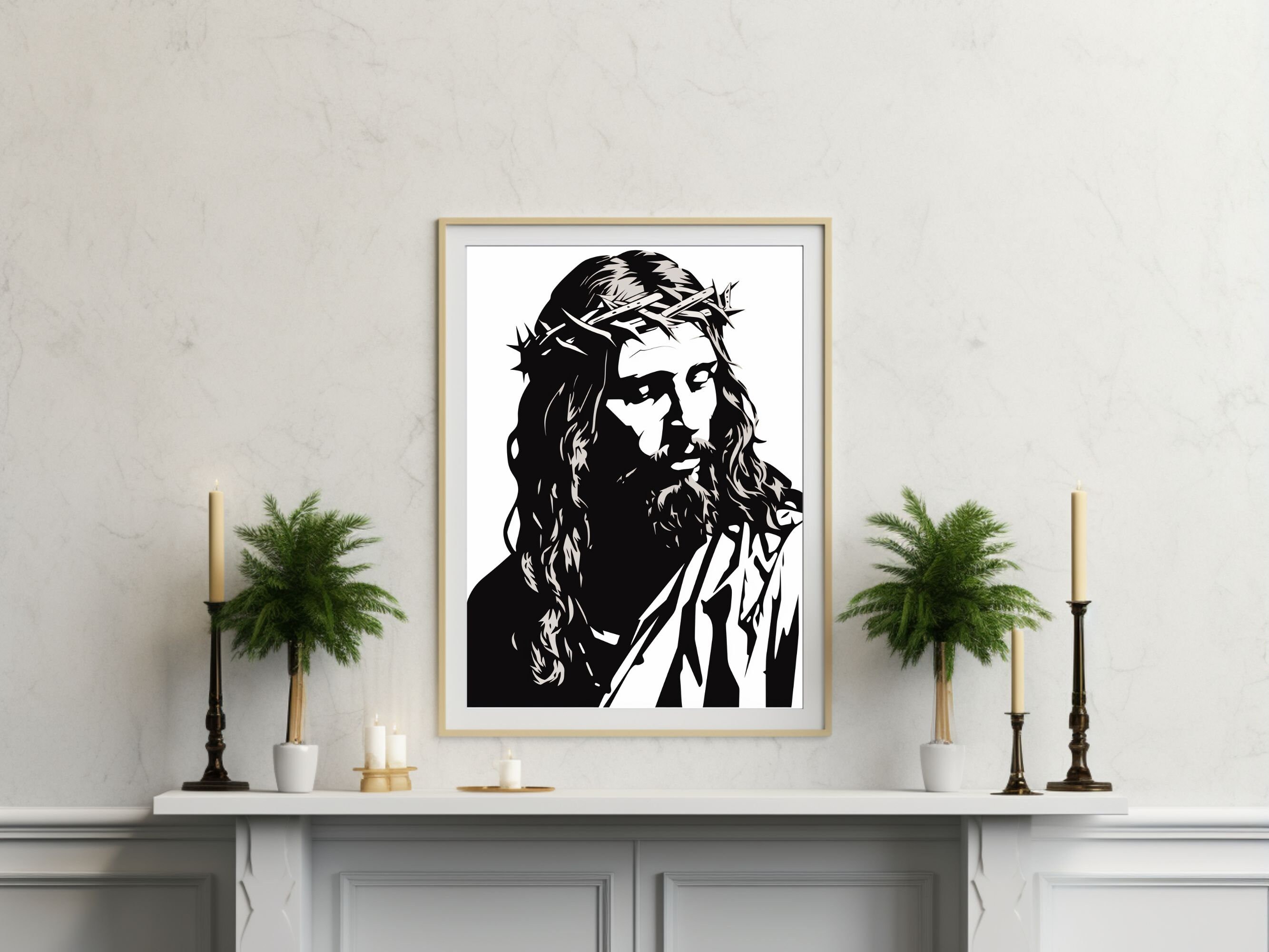 Printable Jesus Crown of Thorns, Jesus Portrait, Easter, Jesus Christ ...