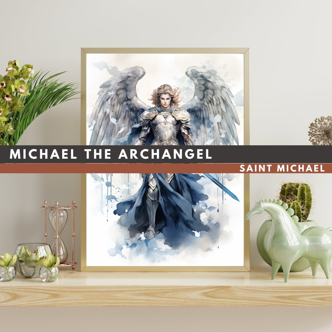 Guardian Angel Michael, Archangel Michael Watercolor PNG - Digital ...