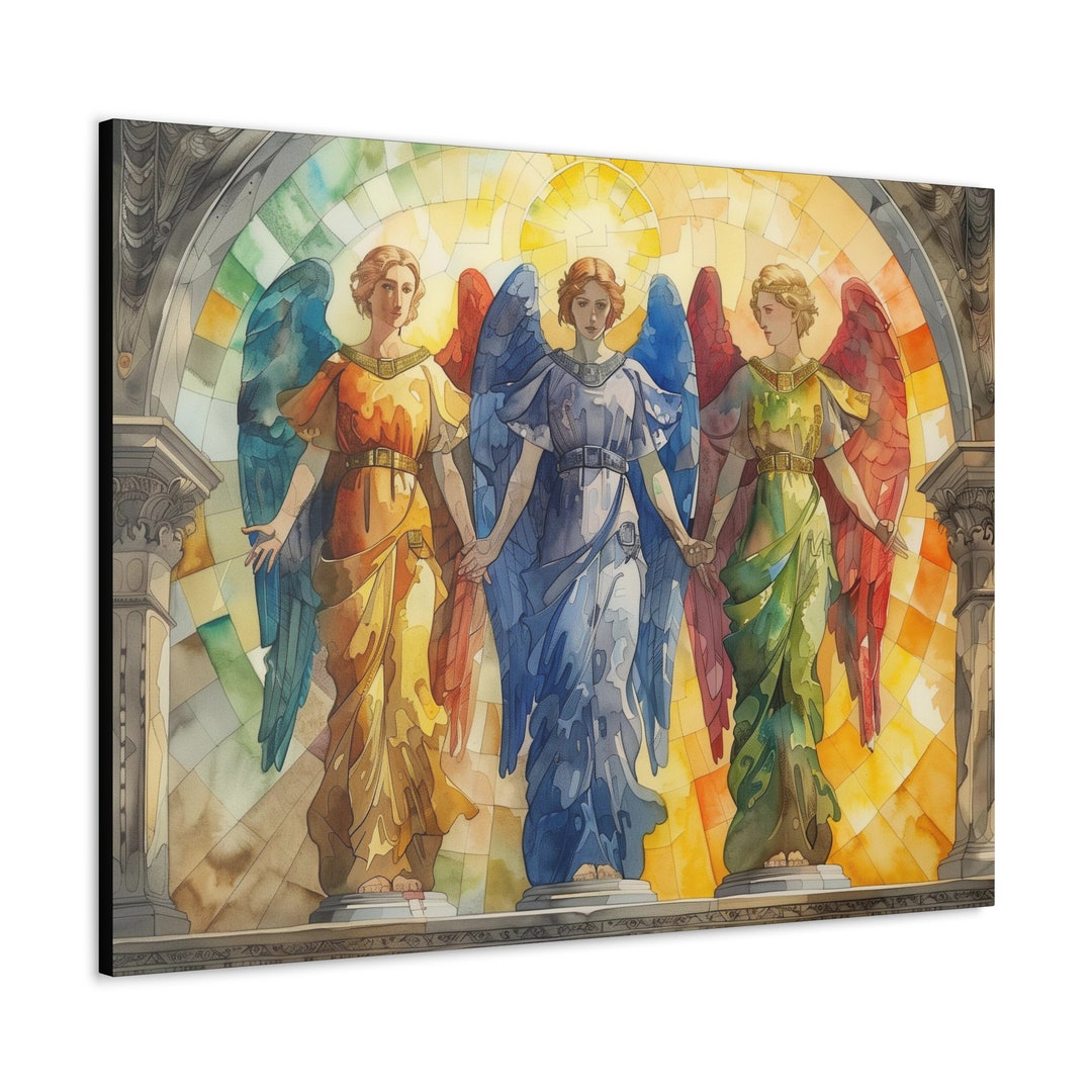Archangels Michael, Gabriel & Raphael Watercolor Canvas Gallery Wraps ...