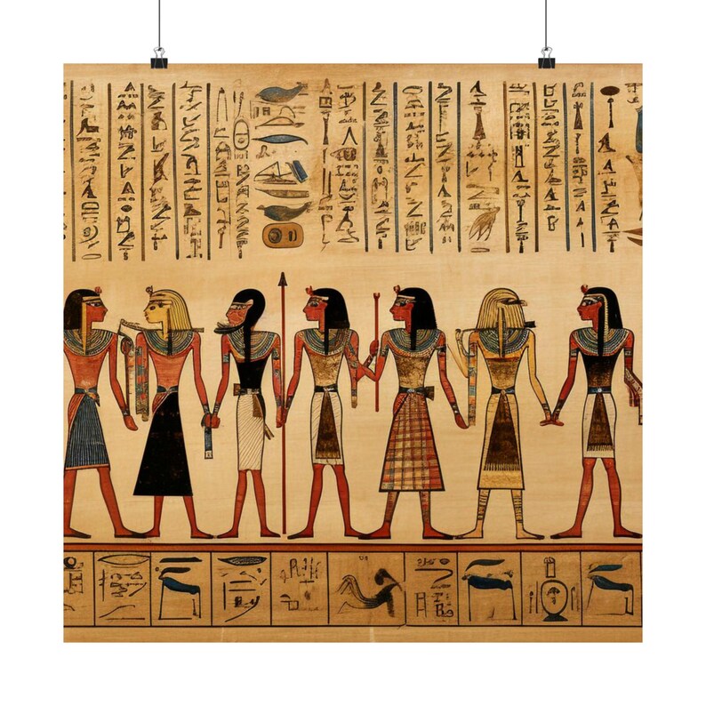 Egyptian Papyrus Theme Matte Horizontal Poster Egyptian Papyrus ...