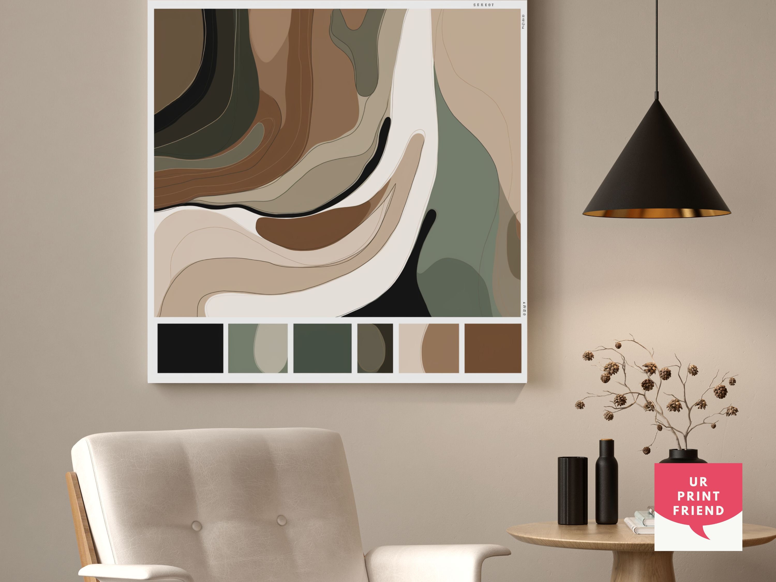 Earth Tone Abstract Art, Set of 2 Printable Geometric Images ...