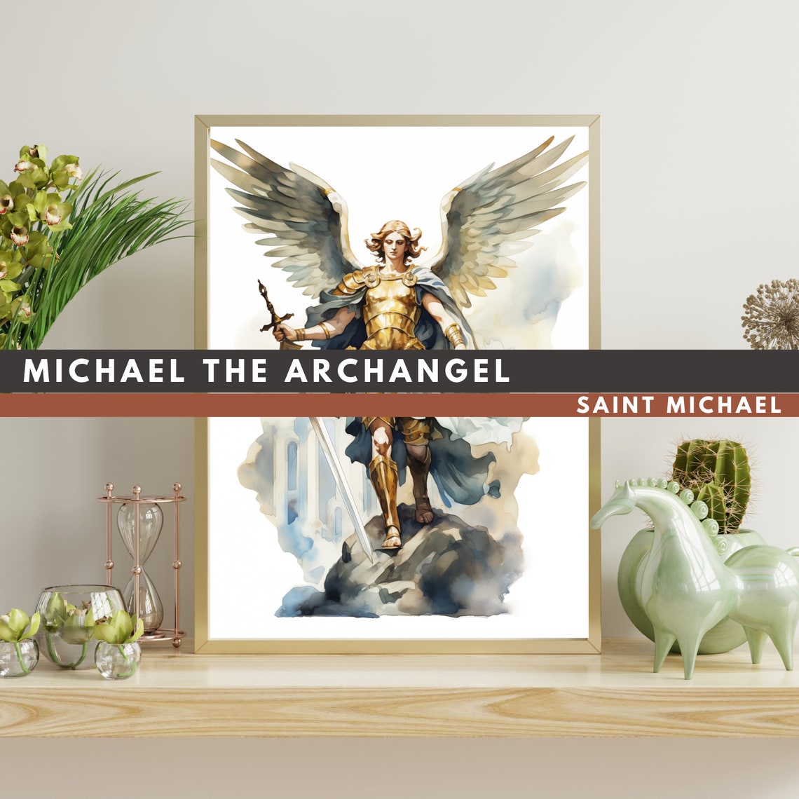 Guardian Angel Michael, Archangel Michael Watercolor PNG Digital ...