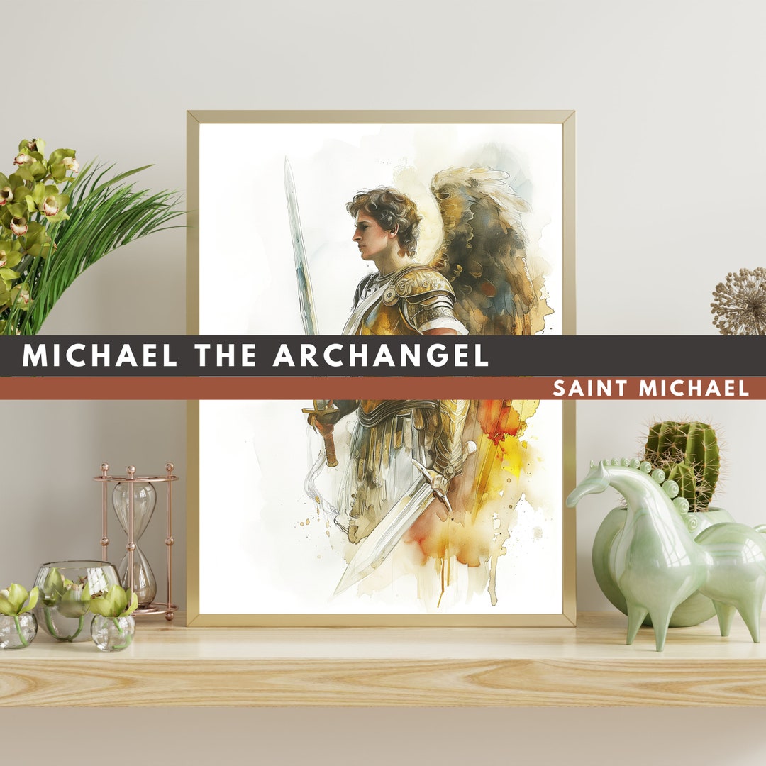 Archangel Michael Watercolor PNG - Digital Download, Guardian Angel ...