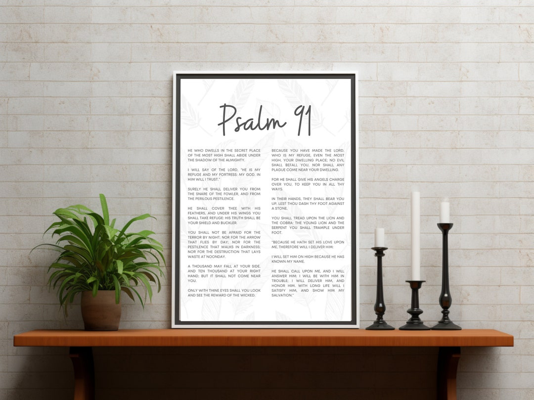 Psalm 91, Psalm 91 King James Version, KJV, Prayer, Poster Gift, Psalm ...