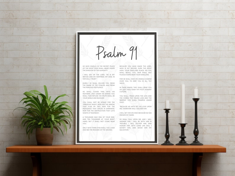 Psalm 91, Psalm 91 King James Version, KJV, Prayer, Poster Gift, Psalm ...