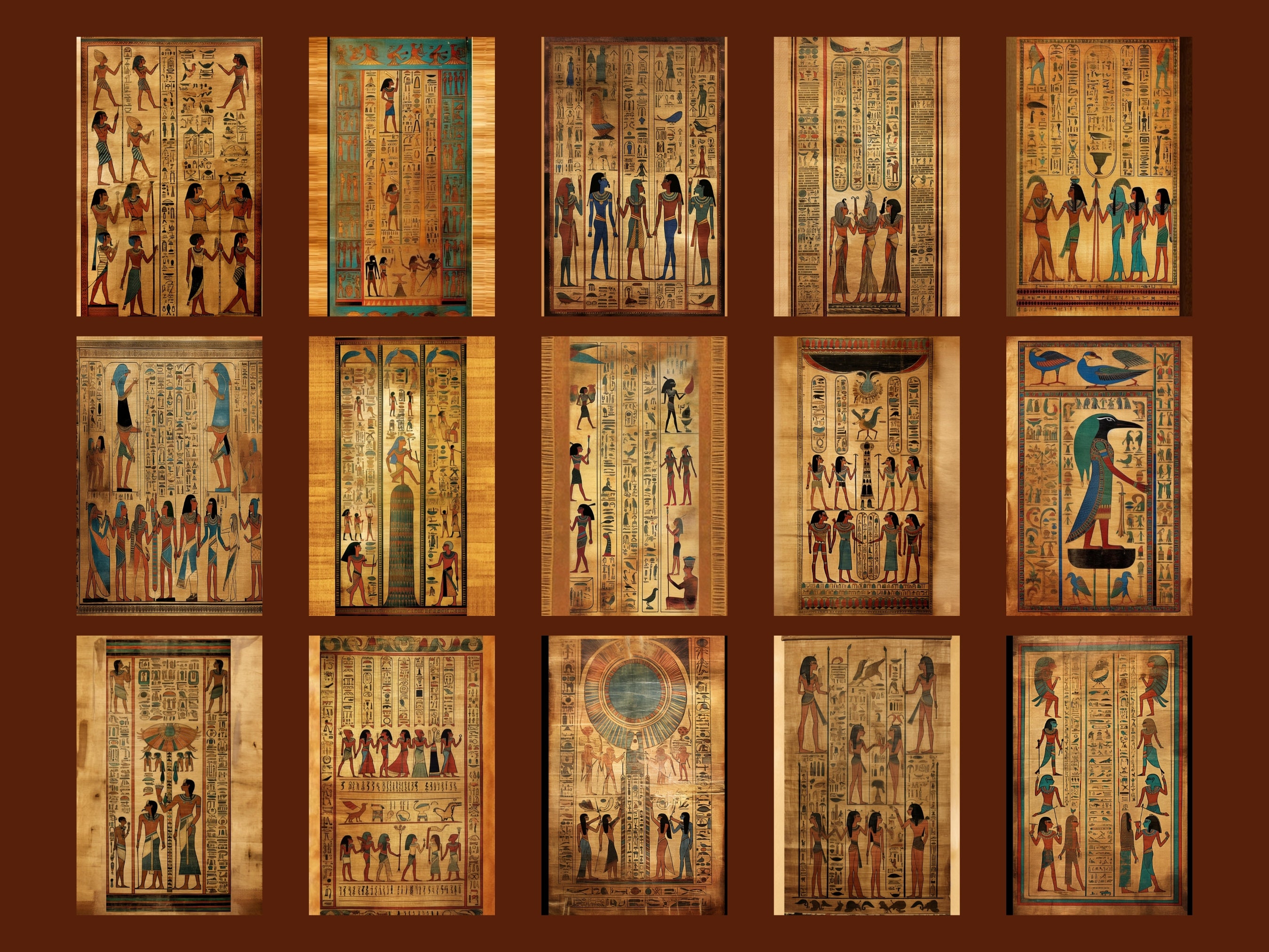 High-resolution Printable Ancient Egyptian Scrolls Collection - Papyrus ...