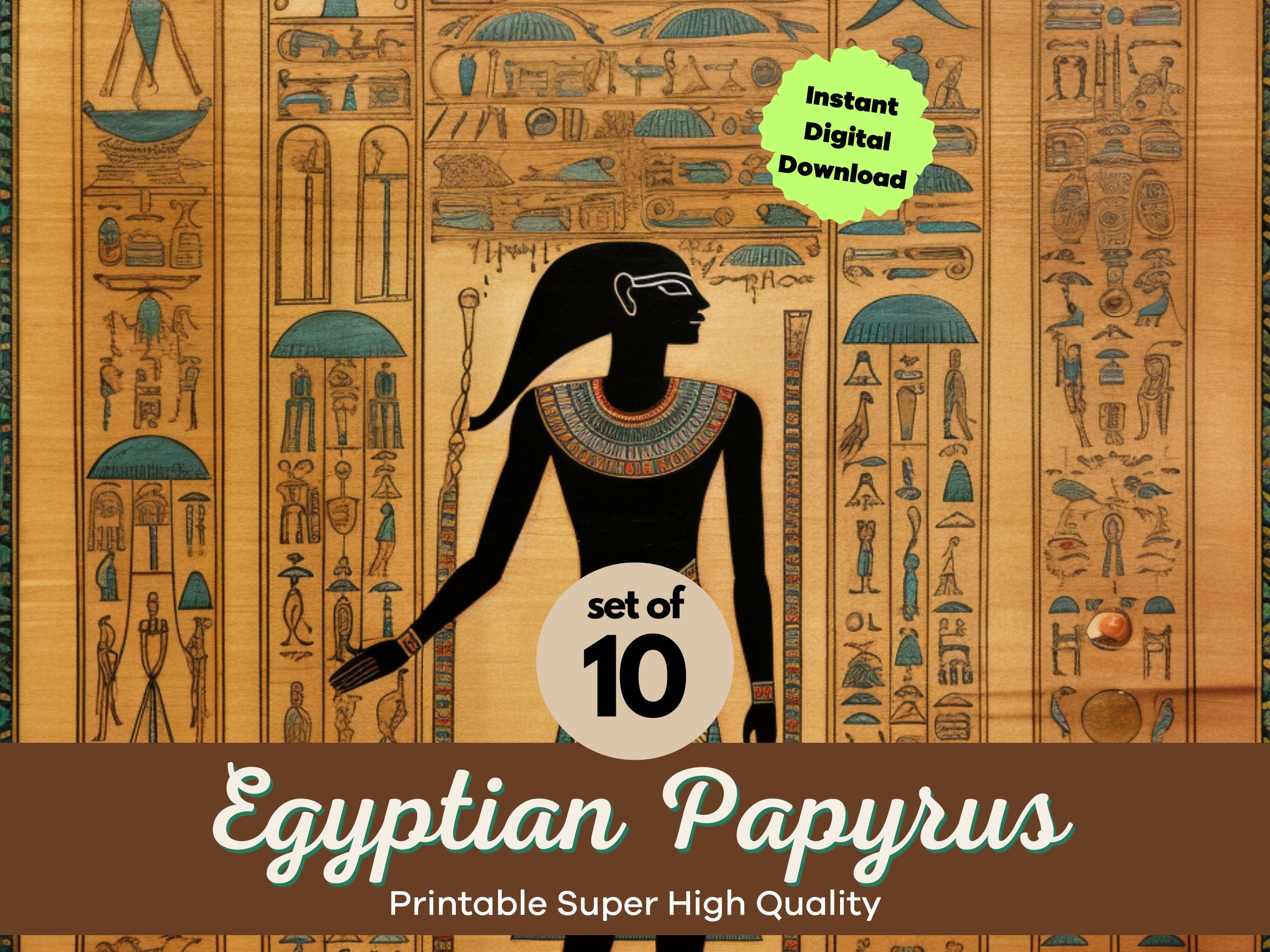 Set of 10 Egyptian Papyrus, Ancient Scrolls 4:3, Egypt Photo Booth ...