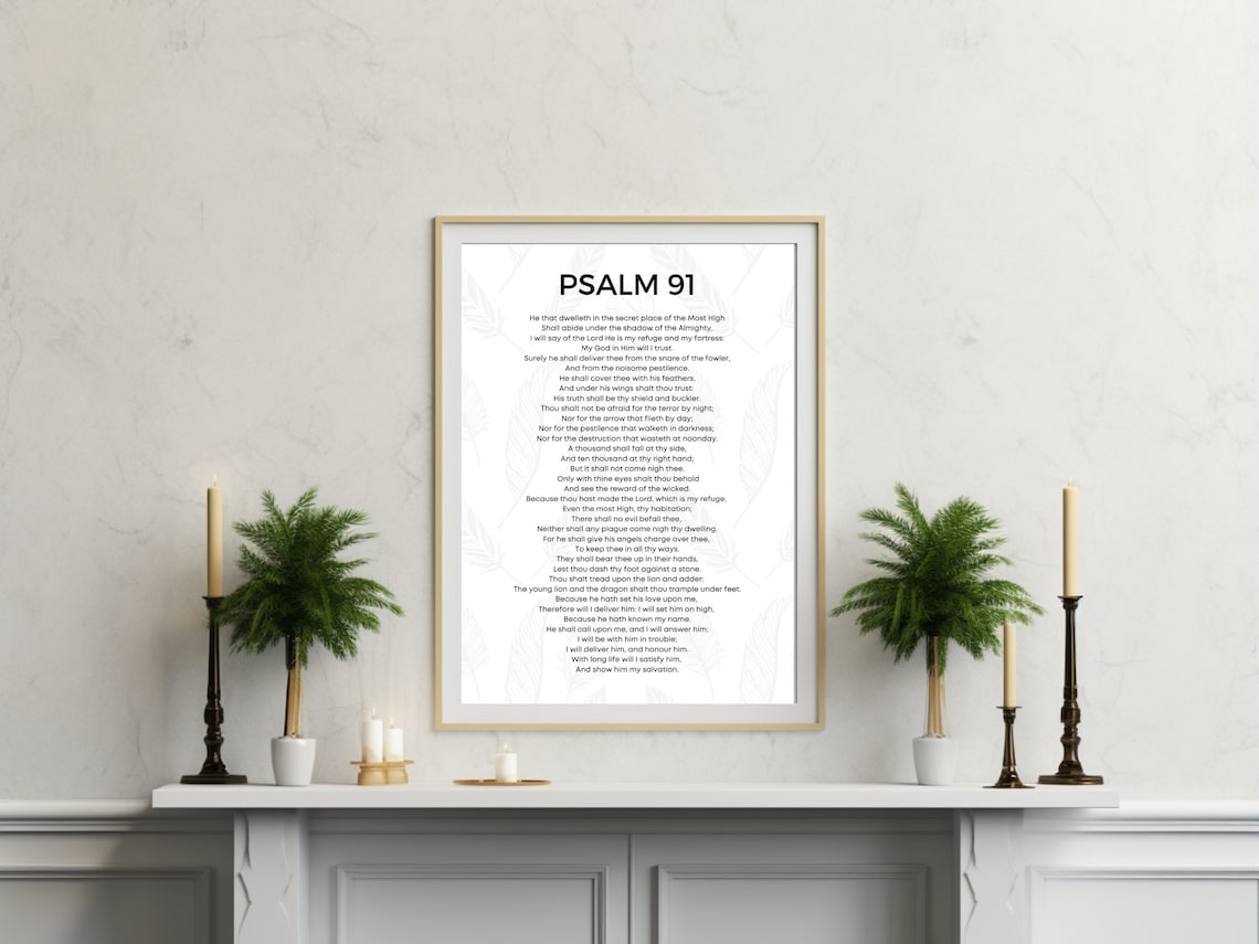 Psalm 91 KJV, Psalm 91 King James Version, Prayer, Poster Gift, Psalm ...