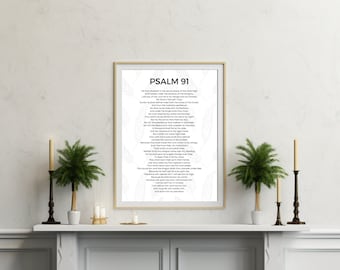 Psalm 91, Psalm 91 King James Version, KJV, Prayer, Poster Gift, Psalm ...