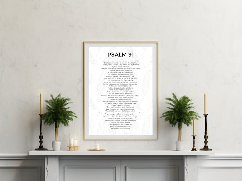 Psalm 91 KJV, Psalm 91 King James Version, Prayer, Poster Gift, Psalm ...
