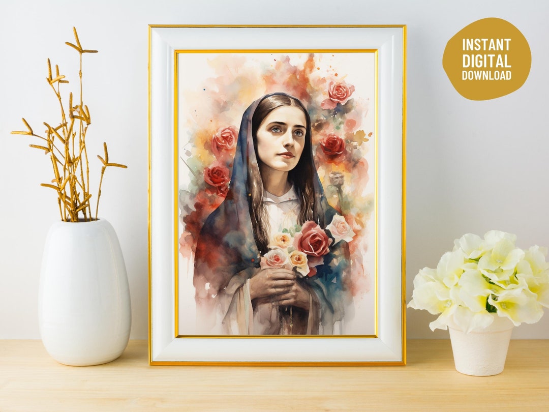 Saint Therese of Lisieux, Digital Print, Printable Wall Art, Christian ...