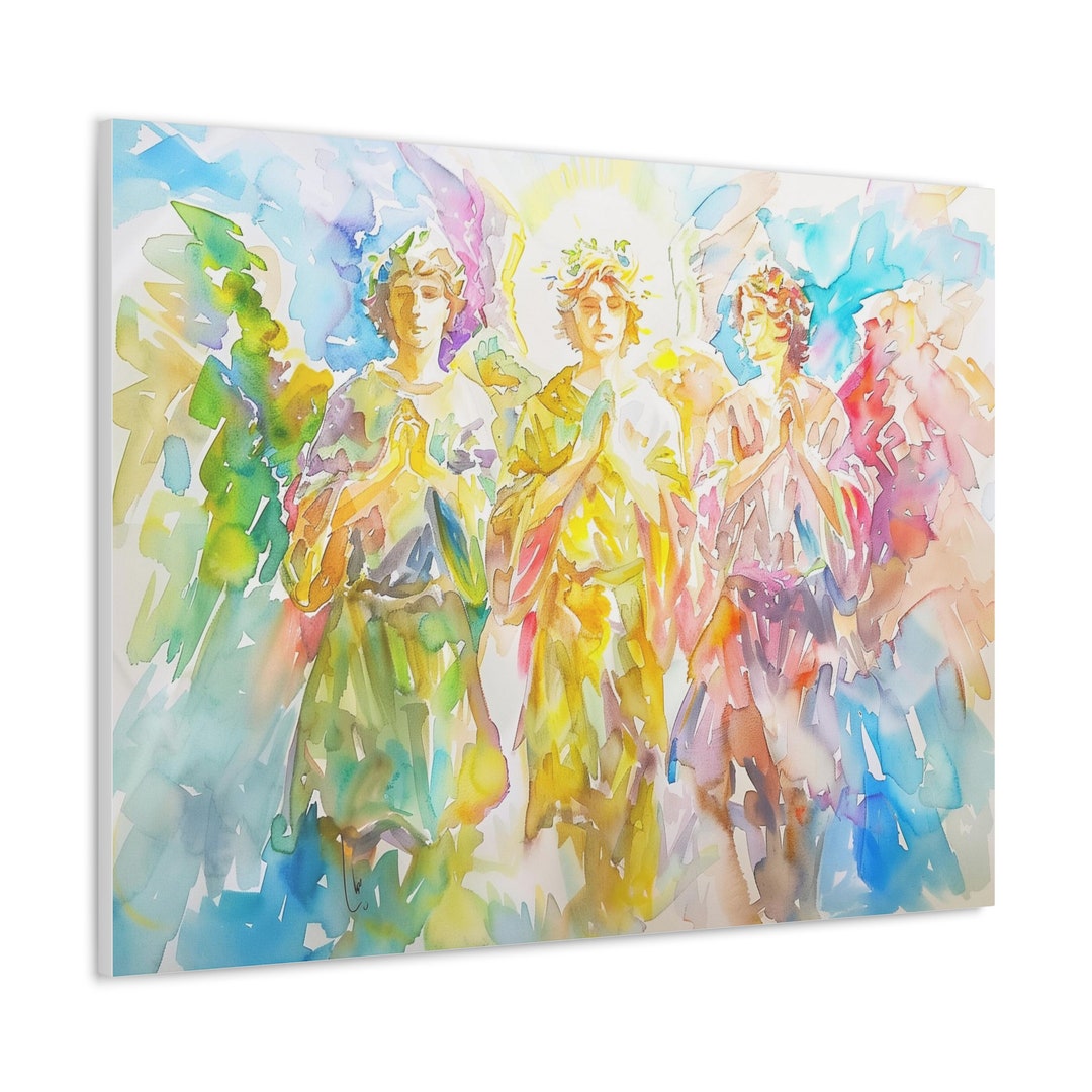 Archangels Michael, Gabriel & Raphael Watercolor Canvas Gallery Wraps ...