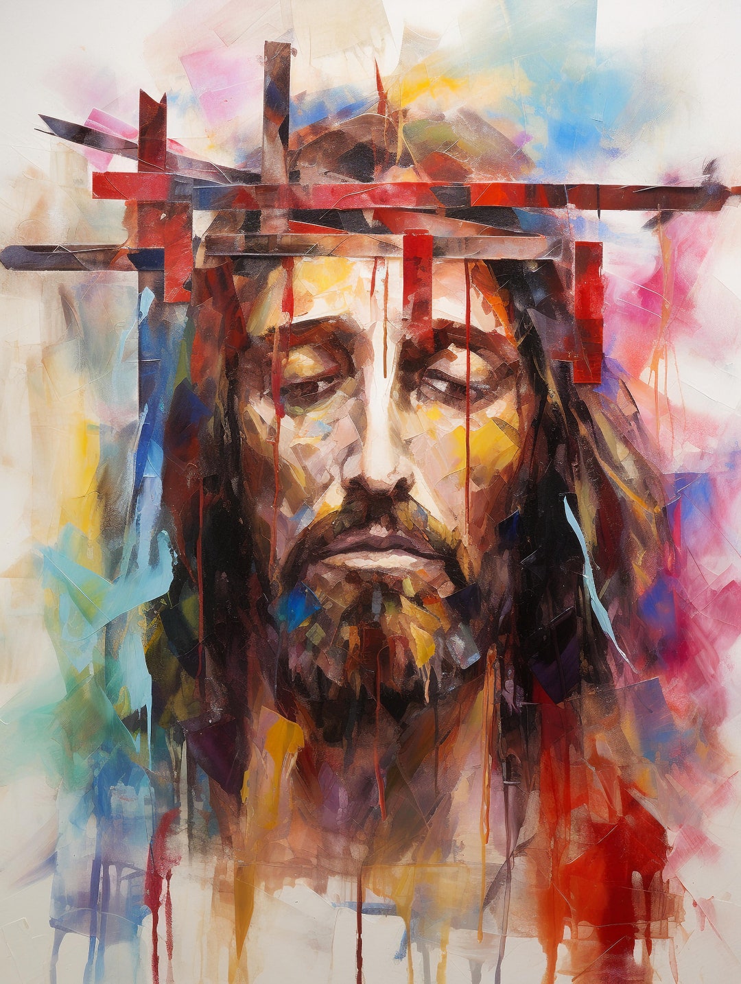 Jesus Abstract Portrait Jesus Christ Digital Download Jesus - Etsy
