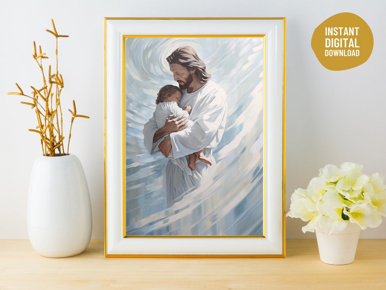 Jesus Holding Baby Christ Art Picture Canvas Art Lord - Etsy