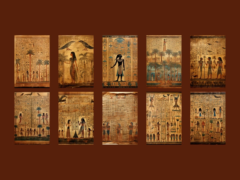 Set of 10 Egyptian Papyrus, Ancient Scrolls 4:3, Egypt Photo Booth ...