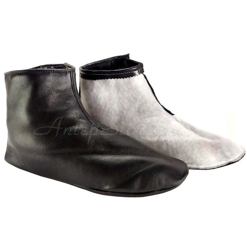 Handmade Leather Khuffain, Islamic Foot Warmer Prayer Socks, Waterproof ...
