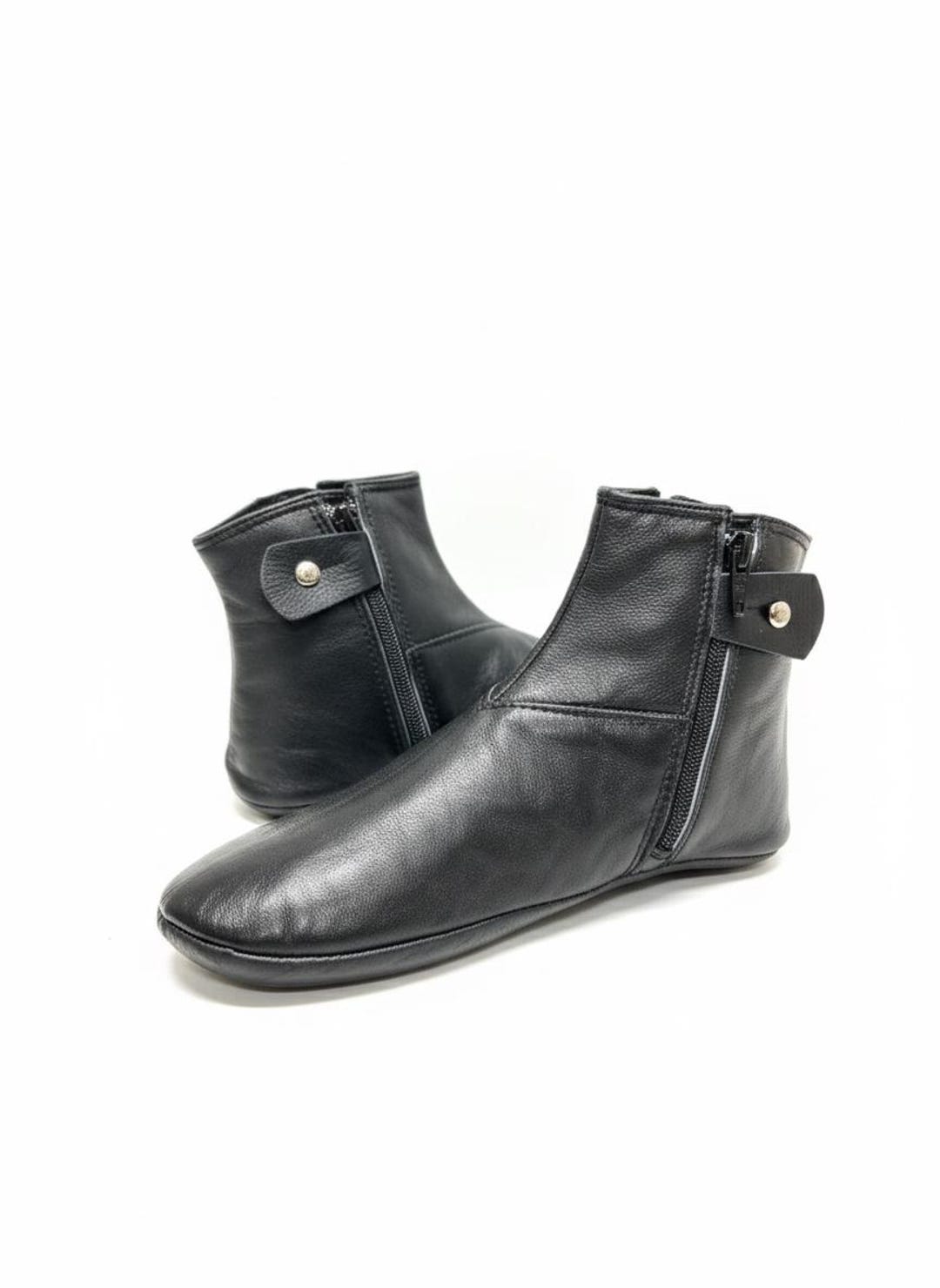 Handmade Black Leather Khuffain Moccasins, Sufi Prayer Socks, Gothic ...