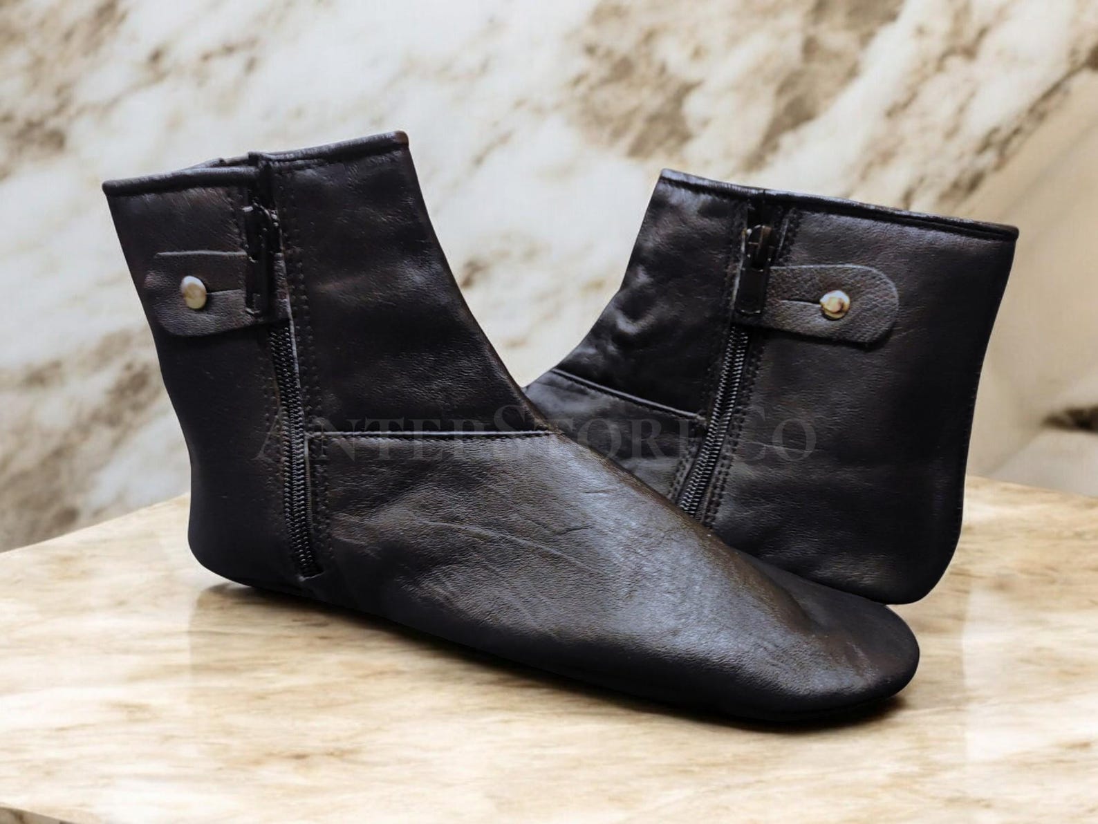 Leather Khuffain Socks: Islamic Winter Moccasins, Halal Slippers - Etsy