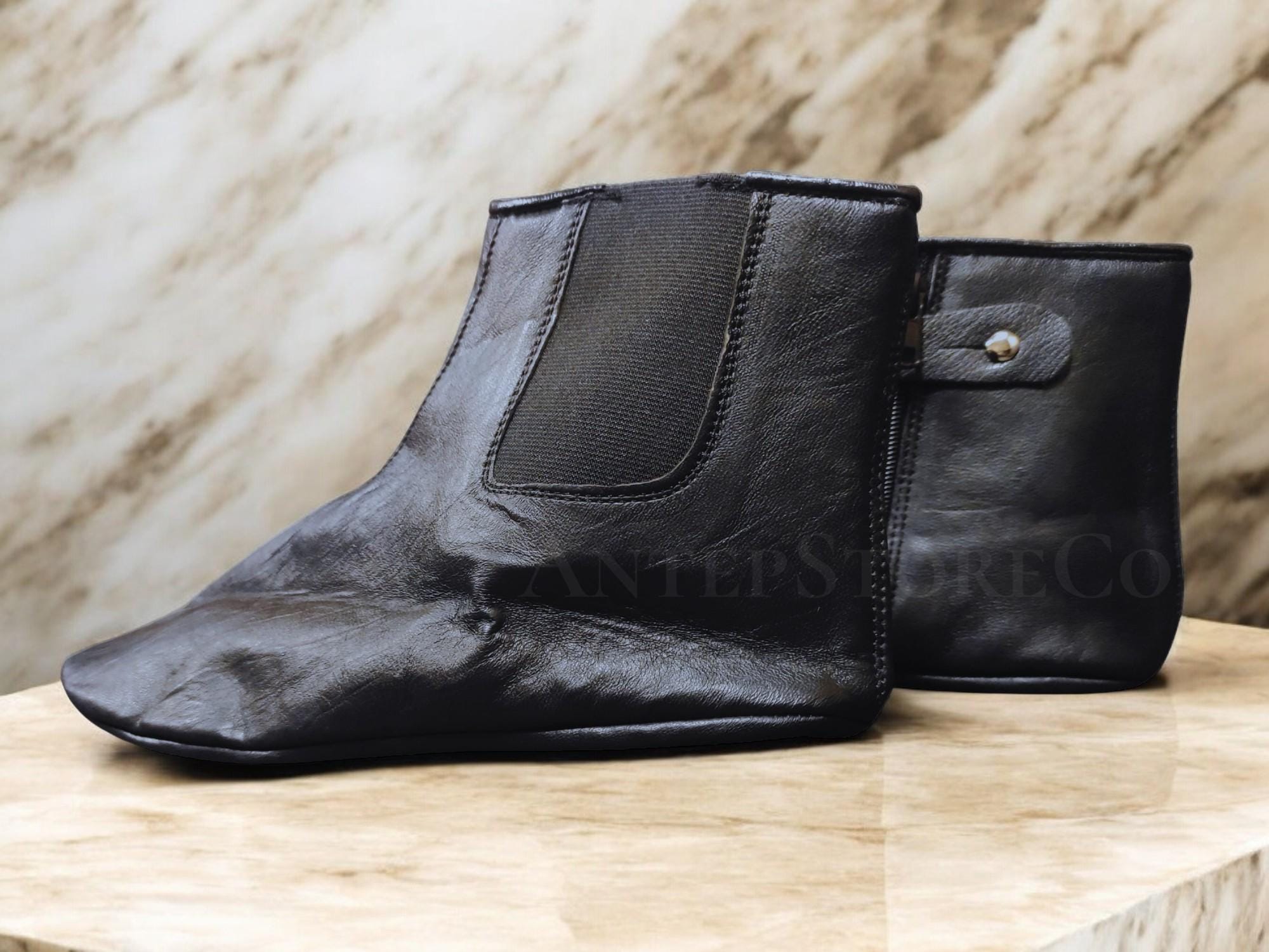 Leather Khuffain Socks: Islamic Winter Moccasins, Halal Slippers - Etsy