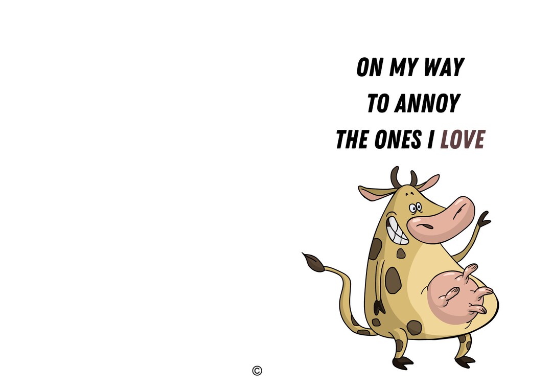 On My Way to Annoy You / Funny Digital Card / Printable / Foldable ...