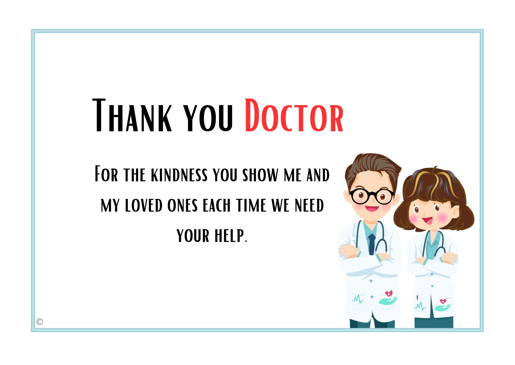 Thank You Doctor / Digital Card/ Printable / Instant Download/ Thank ...