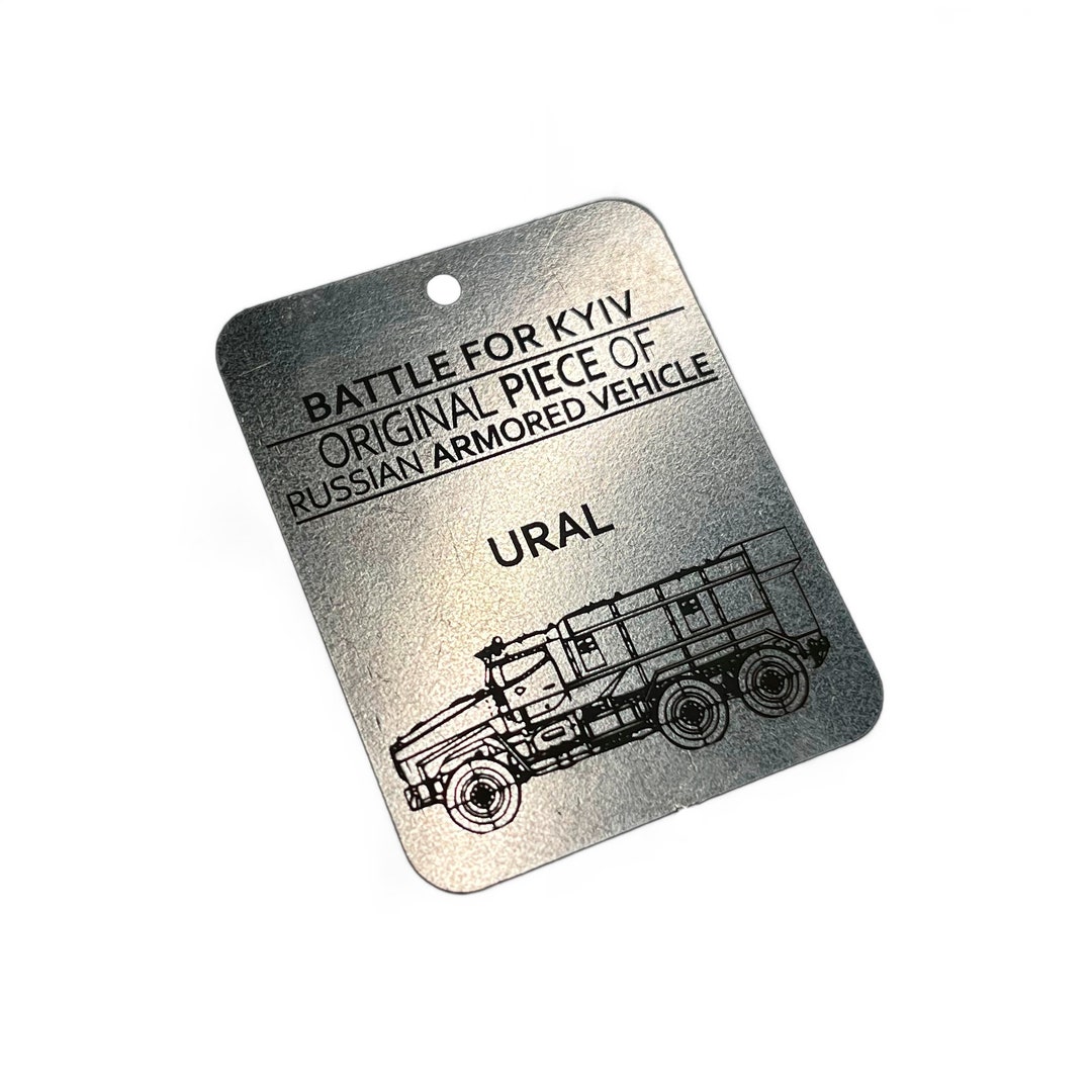 Metal Keychain piece of Russian Armored Vehicle Ural Created in Ukraine ...