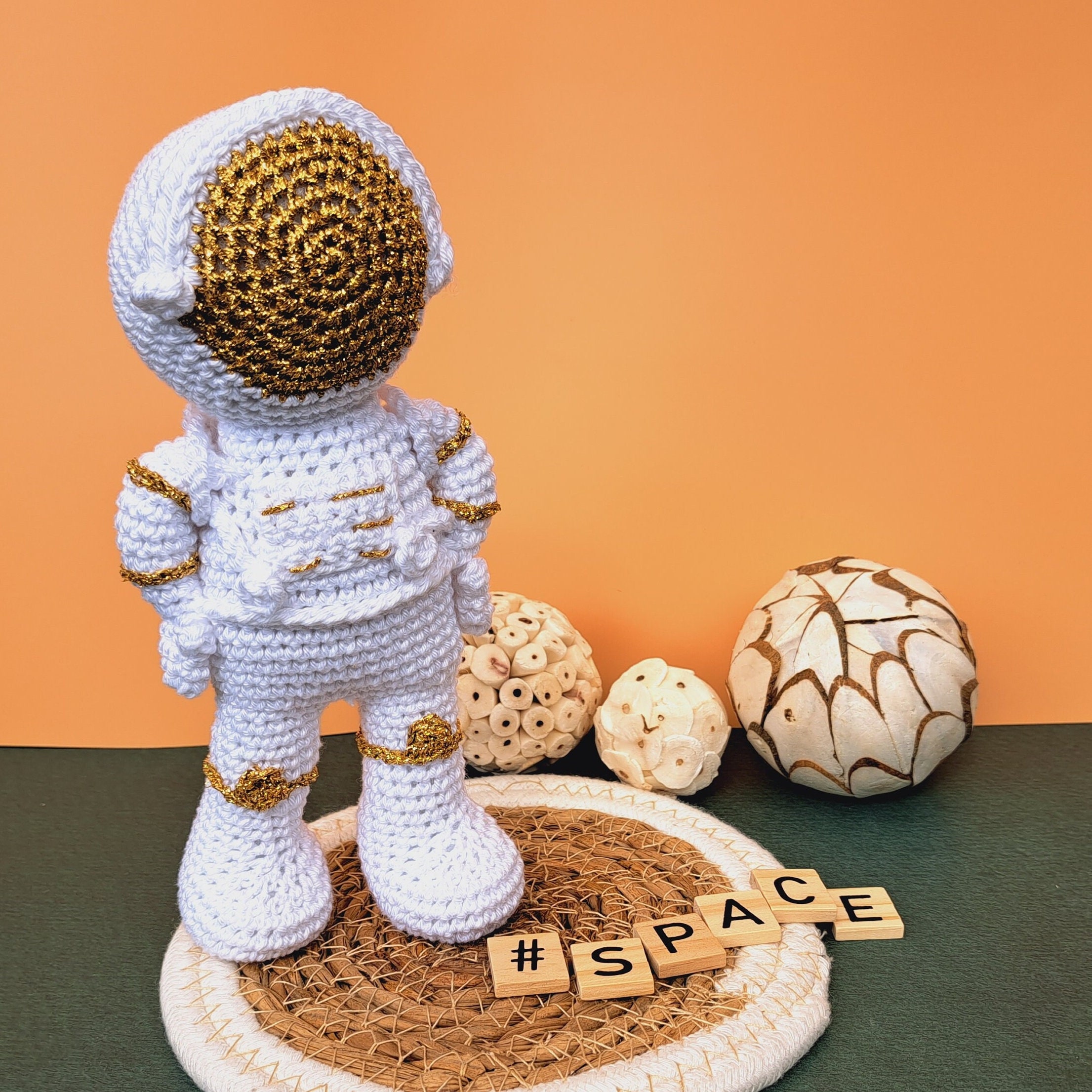 Astronaut Doll Crochet, Amigurumi 20cm Stuffed Animal Plush, White ...
