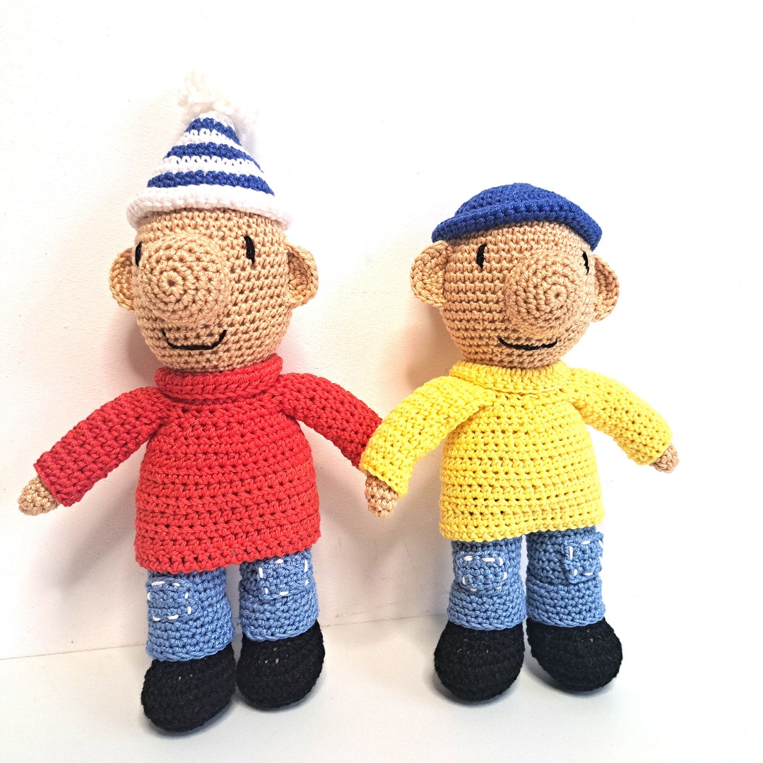 Crocheted Pat and Mat Doll, 25cm Amigurumi Neighbor, TV Character ...