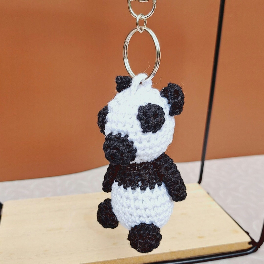 Crochet Panda Bear Keychain, 8cm Amigurumi Cute Animal, Handmade - Etsy