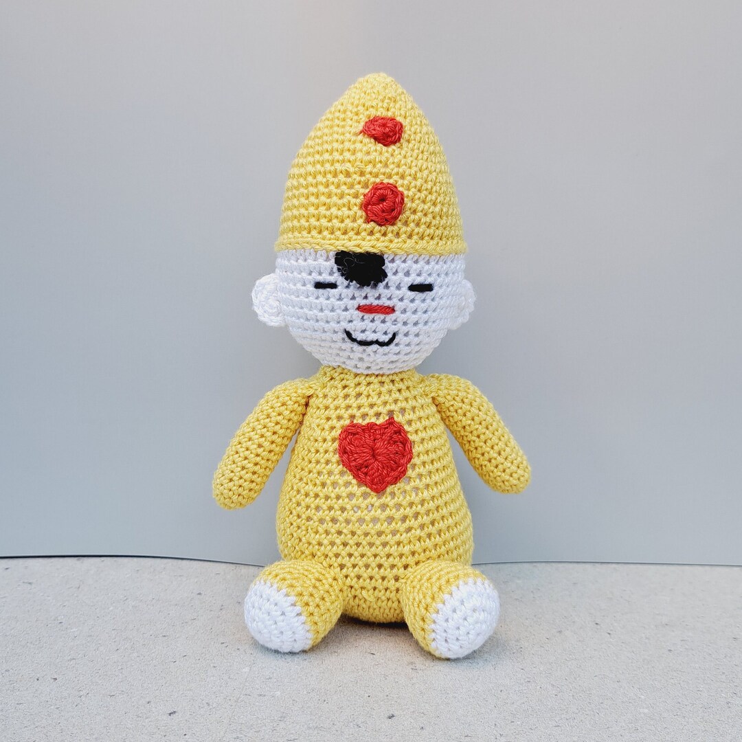 Clown Bumba Cuddly Toy Crocheted, 21cm Amigurumi Stuffed Animal, Plush ...