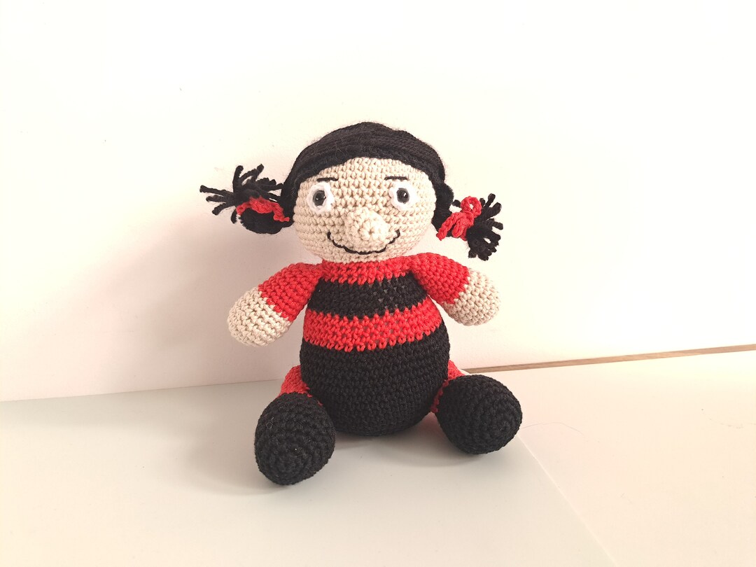 Beryl the Peril Crocheted, Amigurumi 18cm, Red Black and Nice Braids ...