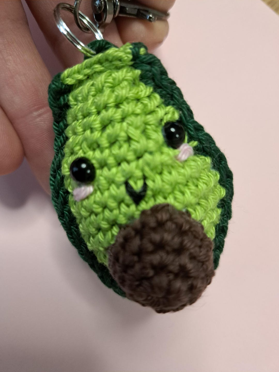 Crocheted Tomato or Avocado Keyring With Happy Face, High Quality ...