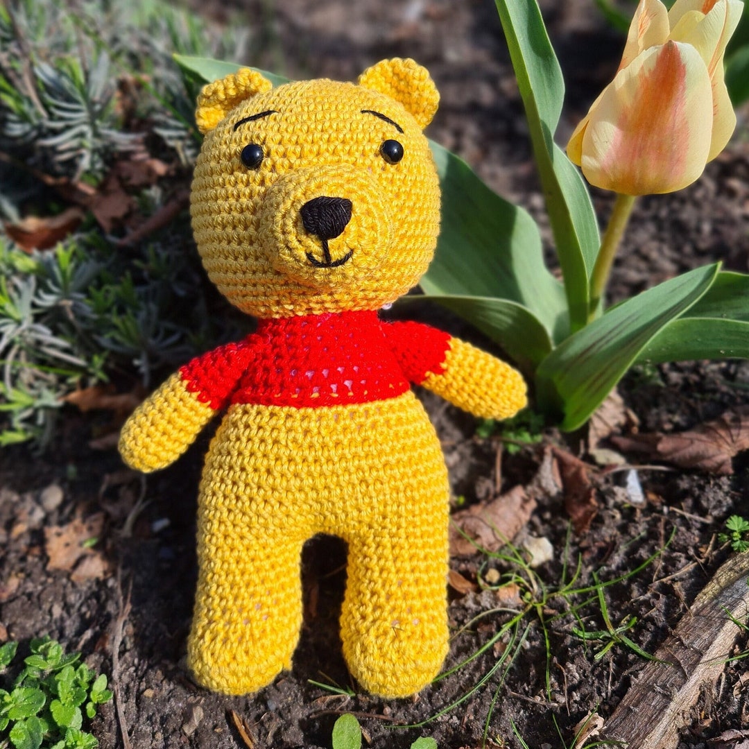Winnie the Pooh Crocheted Soft Toy, Plush Puh Amigurumi 20cm Yellow ...