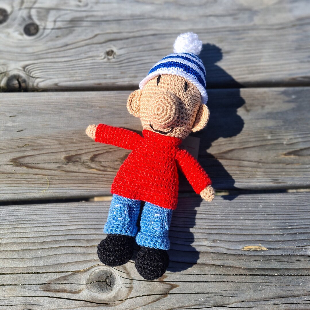 Mat Doll Crochet, 25cm Amigurumi Neighbor Soft Toy, Plush With Striped ...