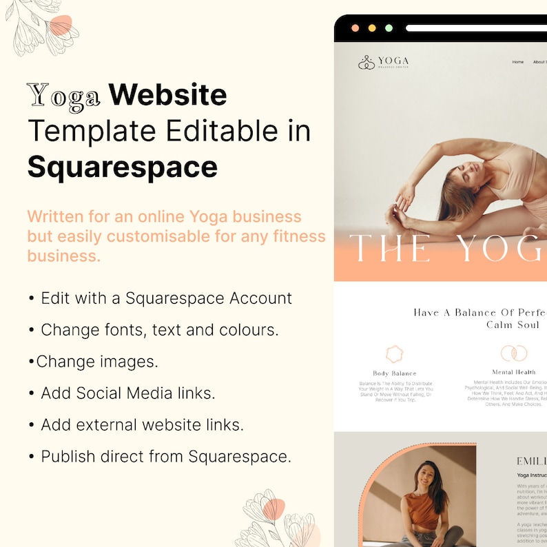 Squarespace 7.1 Website Template, Yoga Website Template, Squarespace ...