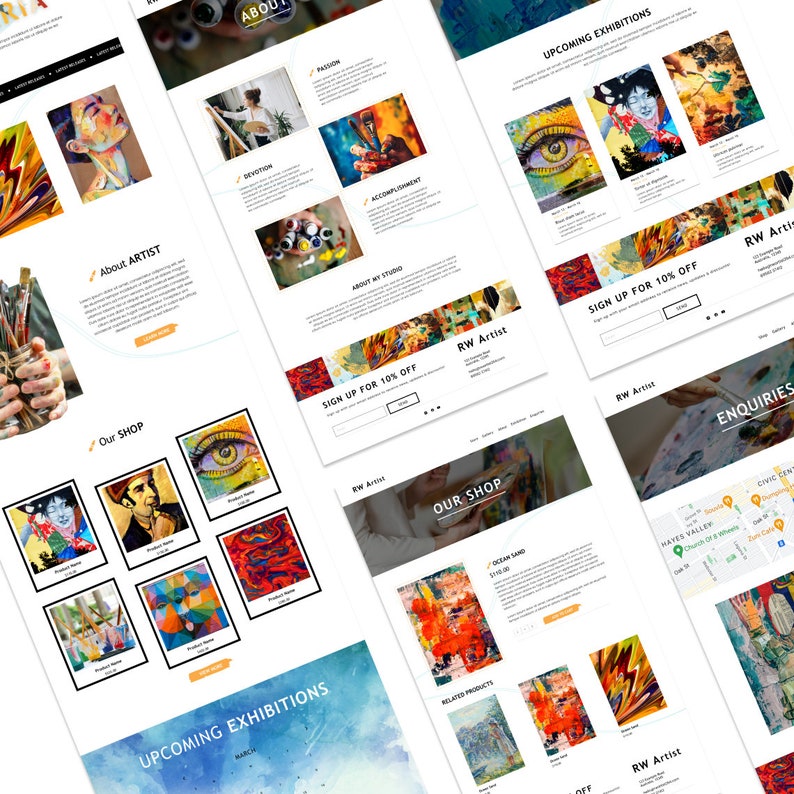 Artist Website Template, Squarespace Artist Website Template, Art ...